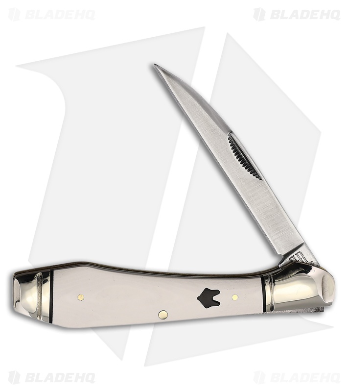 Rough Ryder Wharncliffe Folder Knife White Smooth Micarta
