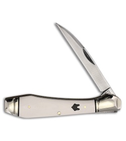 Rough Ryder Wharncliffe Folder Knife White Smooth Micarta
