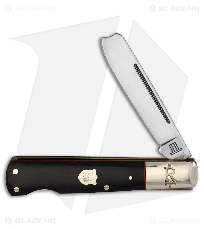 Rough Ryder Razor Black Micarta Spey Satin Stainless Steel