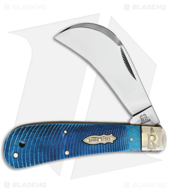 Rough Ryder Black And Blue Hawkbill Blue/Black Jigged Bone (3.00" Satin ...