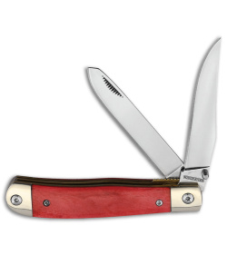 Rough Ryder Trapper Knife Red Smooth Bone Satin