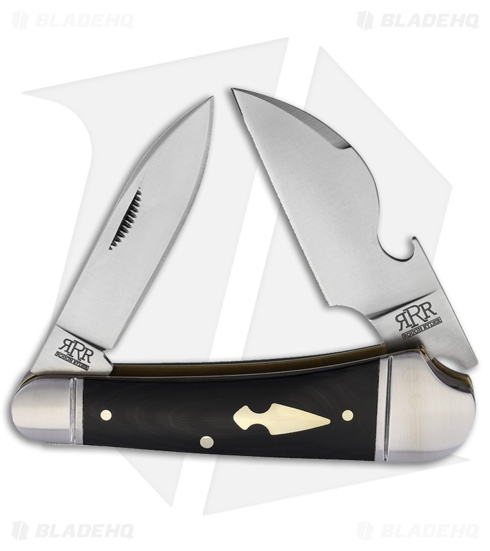 Rough Ryder Cap Lifter Knife Black Micarta Satin