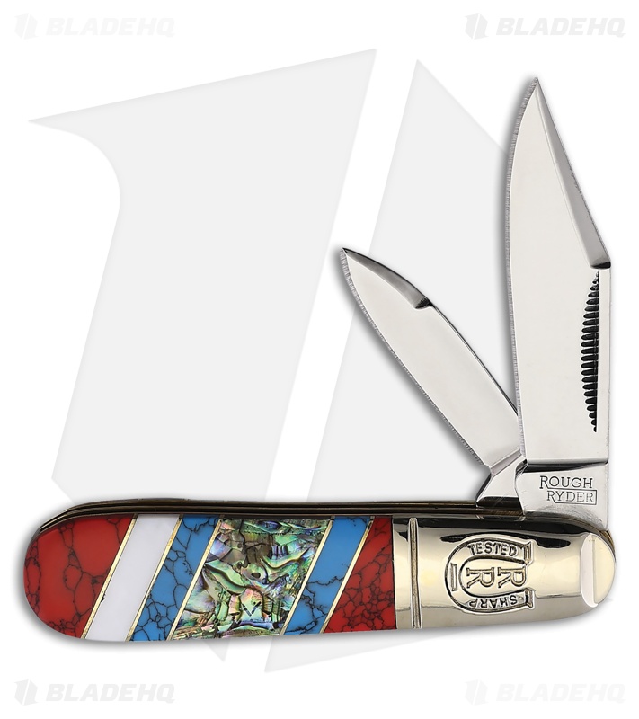 Rough Ryder Barlow Knife Blue/Red Stoneworx Mirror