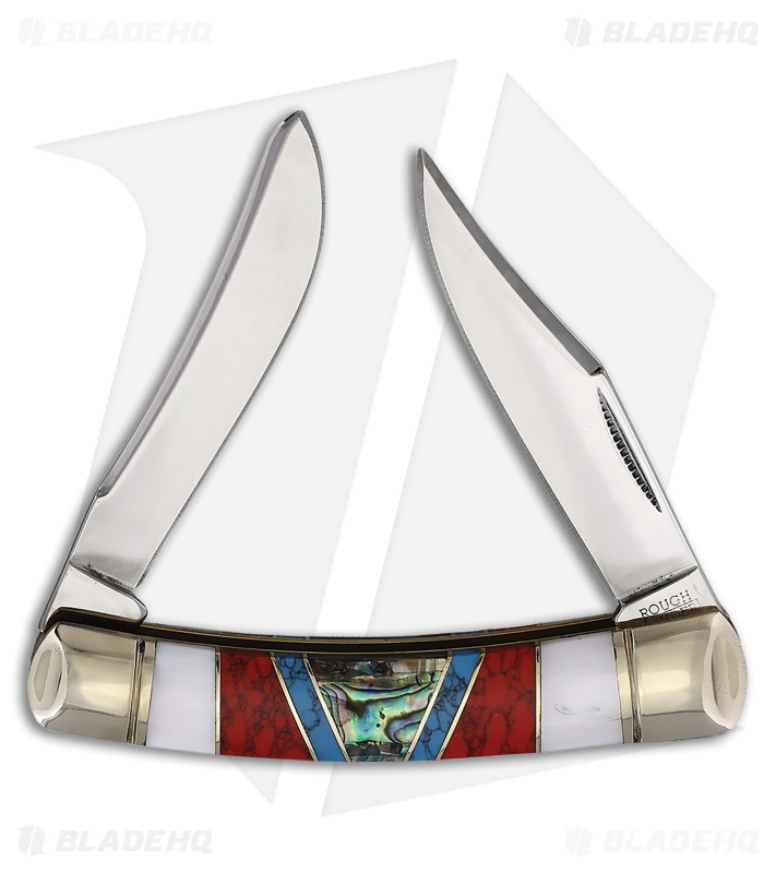 Rough Ryder Moose Knife Red/White Stoneworx Satin