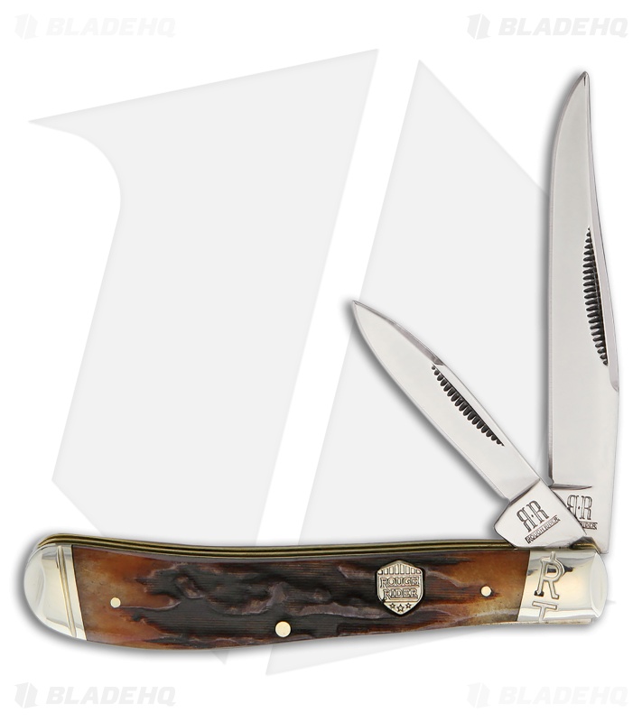 Rough Ryder Mini Trapper Knife Brown Stag Bone Satin