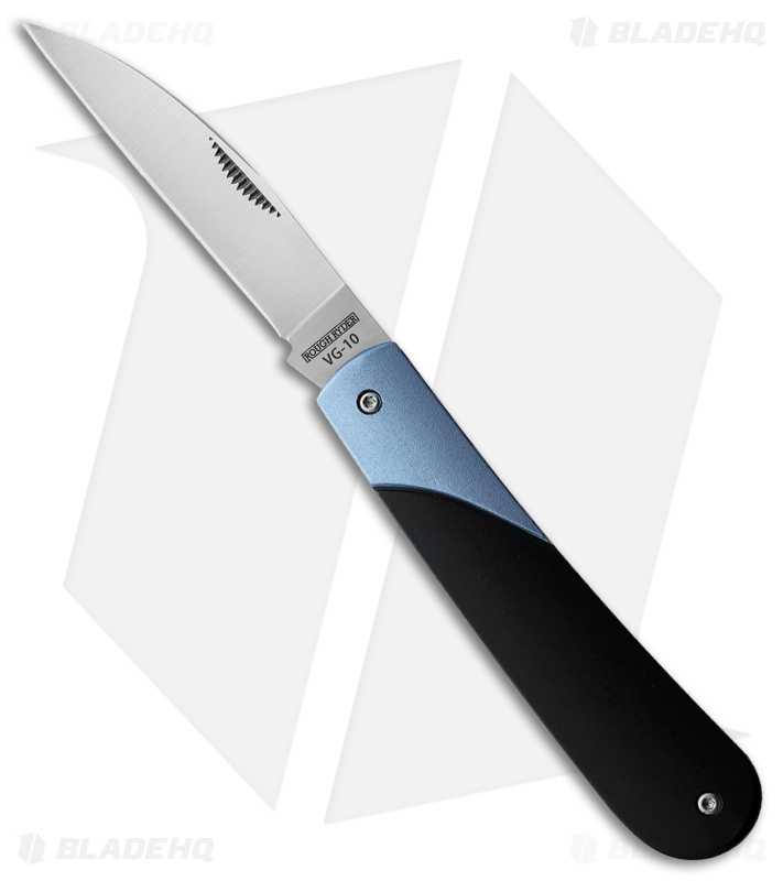 Rough Ryder Wharncliffe Knife Black/Blue Aluminum Satin