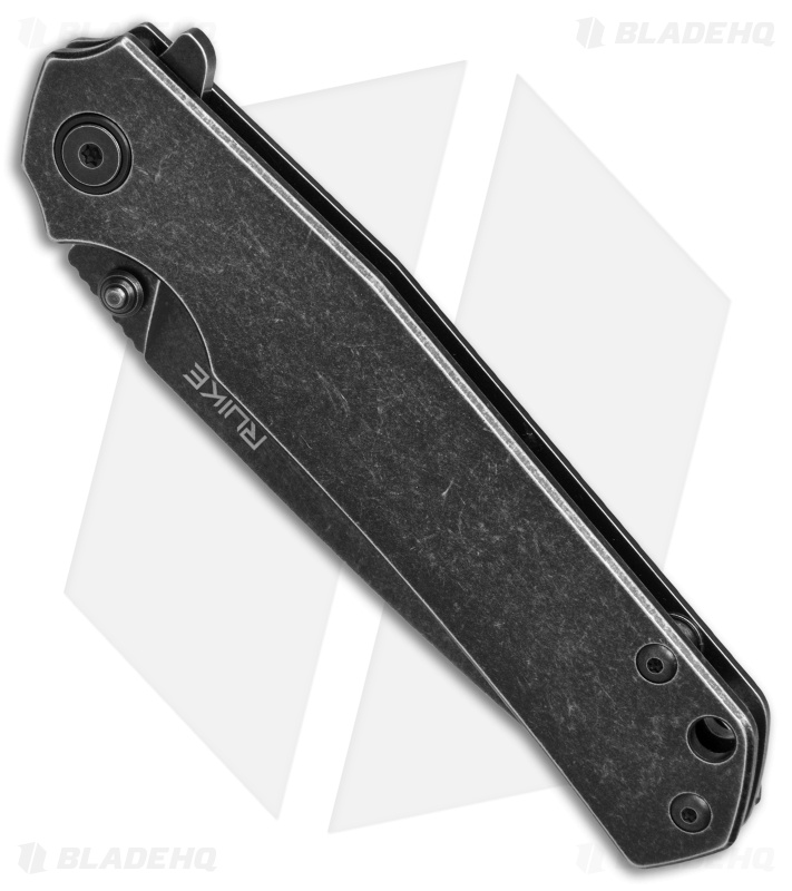 RUIKE P801 Frame Lock Knife Stainless Steel (3.5" Black Stonewash) P801-SB - Blade HQ