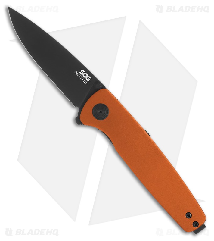 SOG Twitch III Spring Assisted Knife Aluminum Orange (3.1" Black ...
