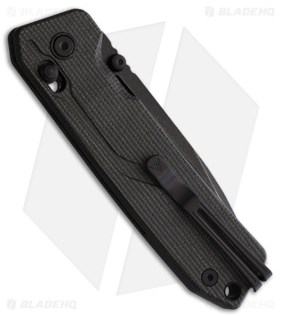 SRM Knives 7228L-MB2 Rubik AMBI Lock Knife Black Micarta