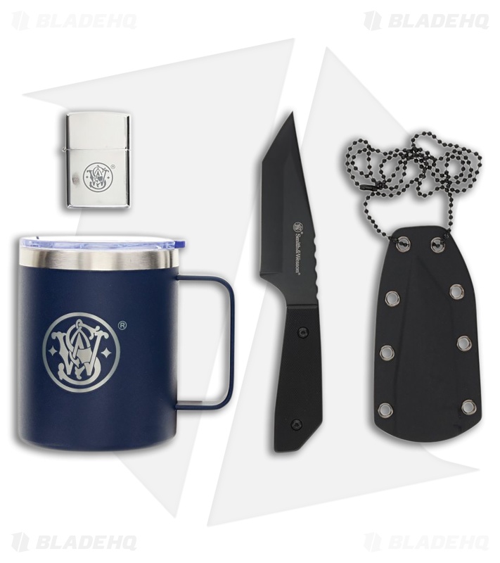 Smith & Wesson Fixed Blade W/ Lighter & Mug Gift Set (4.00" Black ...