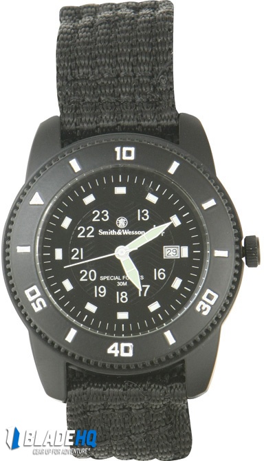 Smith & Wesson Commando Watch Black Nylon Band - Blade HQ
