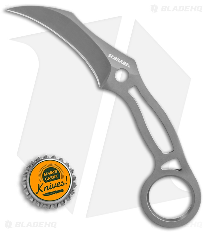 Schrade SCH111 Karambit Fixed Blade Neck Knife (3" Gray) - Blade HQ