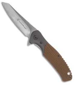 Smith & Wesson Stave Liner Lock Knife Natural Micarta Satin