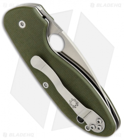Spyderco Efficient | Green G-10 Liner Lock Knife | Satin Serrated