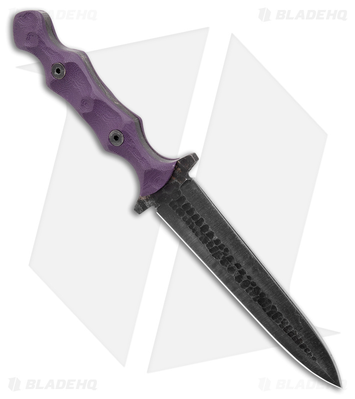 Stroup Knives Dagger Fixed Blade Knife Purple G-10 (5.25" Black SW ...