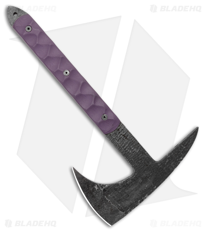 Stroup Knives Tomahawk Spike Purple G-10 - Blade HQ