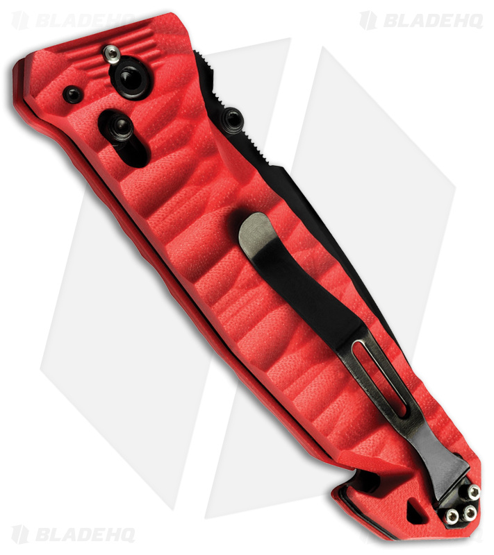 TB Outdoor CAC Serrated Knife Red (3.7" Black) - Blade HQ