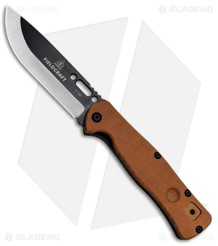 TOPS Knives BOB Fieldcraft Folder Liner Lock Knife Tan Canvas Micarta ...
