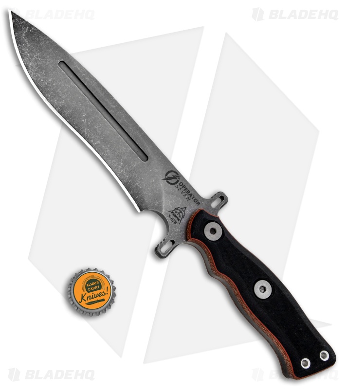 TOPS Knives Operator 7 | Fixed Blade Knife | Black G-10/Acid Rain