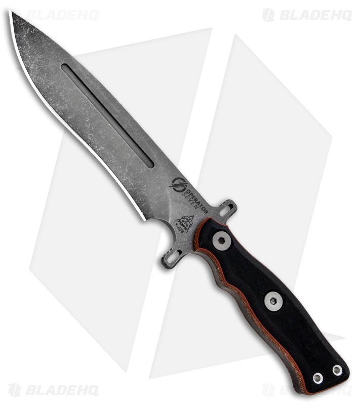 TOPS Knives Operator 7 | Fixed Blade Knife | Black G-10/Acid Rain