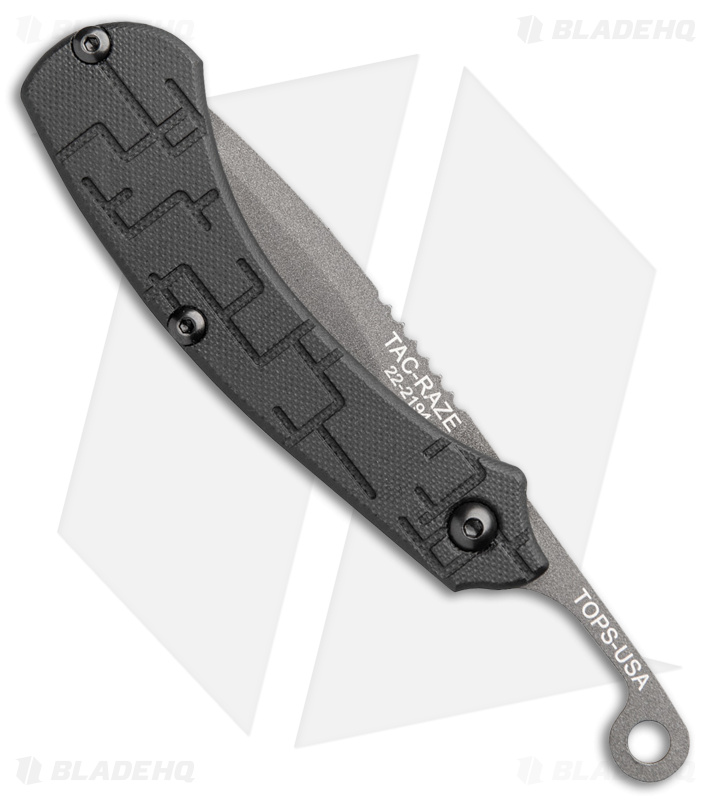TOPS Tac-Raze Friction Folder Black (3" Gray) - Blade HQ