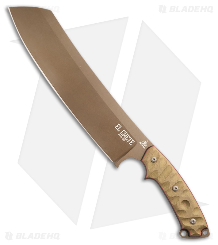 TOPS Knives El Chete Fixed Blade Tan Rocky Mountain Tread (12" Midnight ...