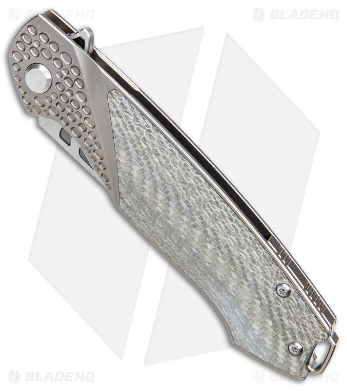 Tuyaknife Kingsman 2 Knife Silver CF (3.5" Satin) - Blade HQ
