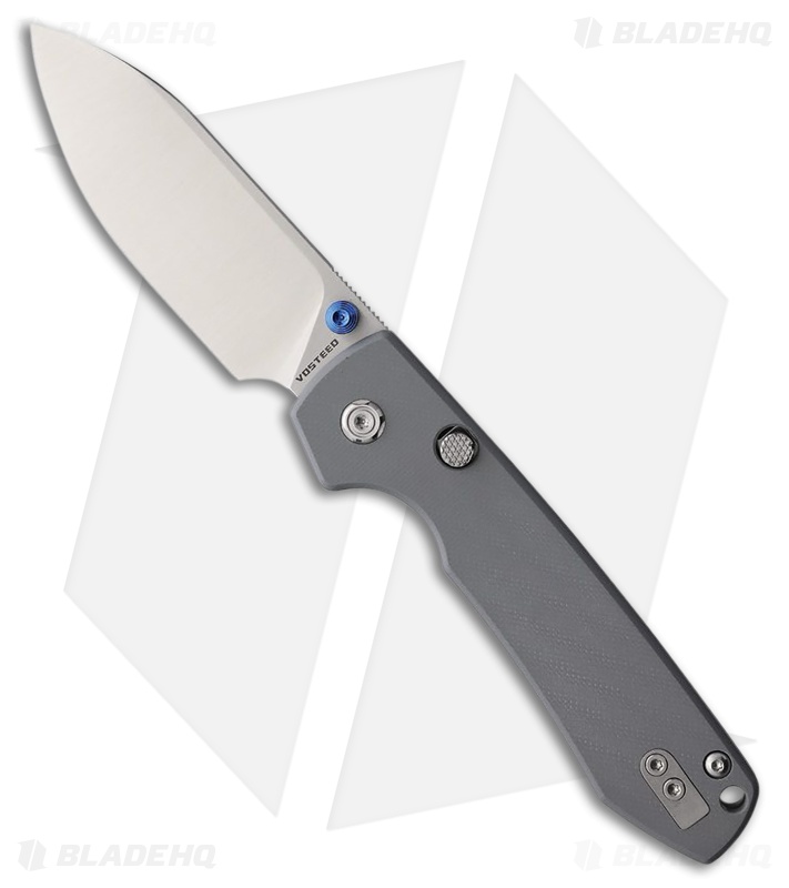 Vosteed Raccoon Drop Point Liner Lock Knife Gray G-10 (3.25" Satin ...