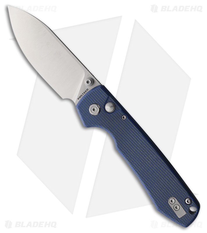 Vosteed Raccoon Blue Canvas Micarta Drop Point Satin 14C28N