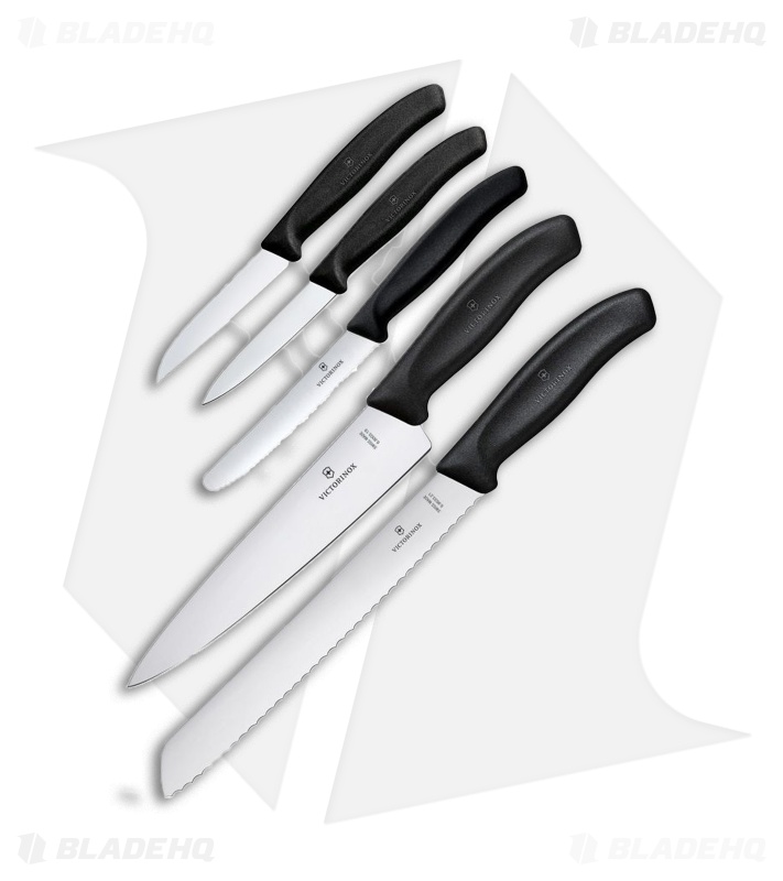 Victorinox Swiss Classic 5 Piece Kitchen Knife Set - Black