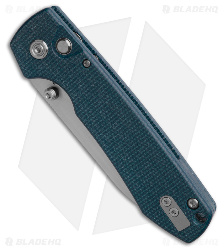 Vosteed Raccoon Button Lock Knife Blue/Satin - Blade HQ