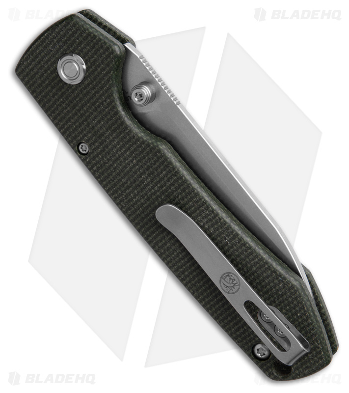 Vosteed Raccoon Button Lock Knife Green/SW - Blade HQ