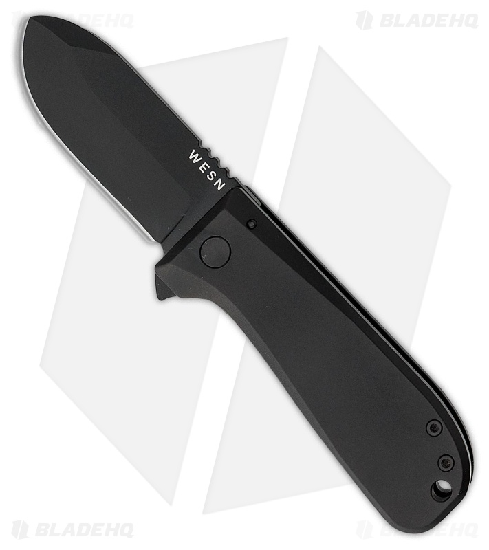 Wesn Goods Allman Frame Lock Knife Blacked Out Ti (Black)