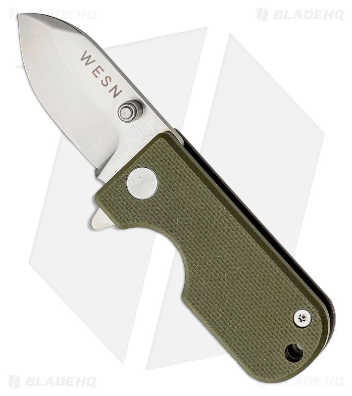 Wesn Goods Microblade Knife Titanium/OD Green G-10 (Satin)