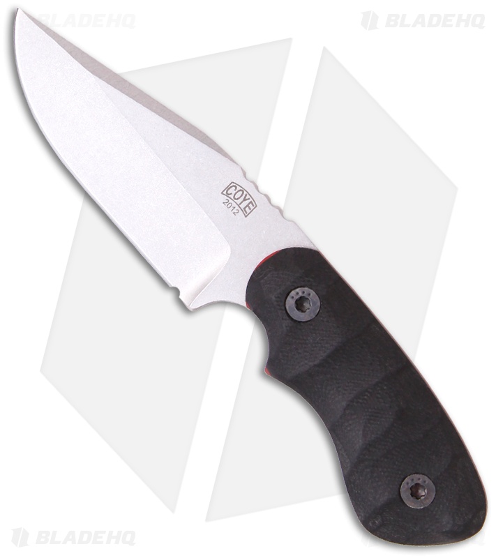 Bill Coye Ridgeback Custom Fixed Blade Knife Black G-10 (3.25 ...