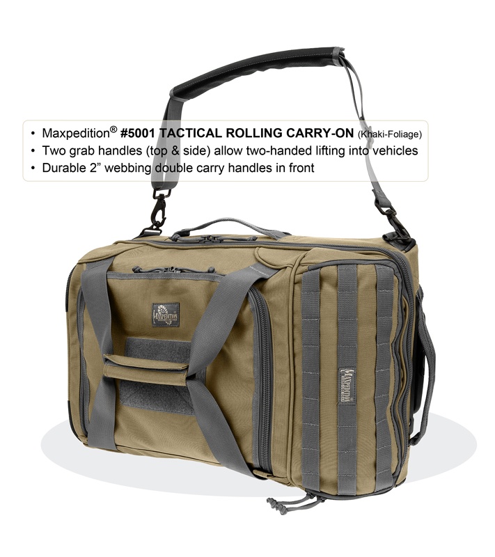 Maxpedition Tactical Rolling Carry-On Luggage Bag 5001B - Blade HQ