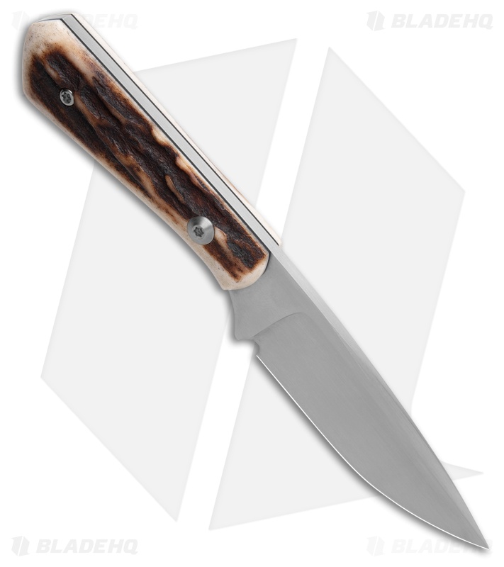 Pena Knives Custom Fixed Blade Knife Stag Horn (3" Satin) - Blade HQ