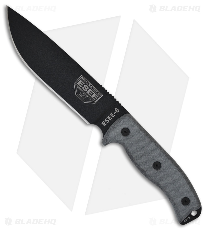 ESEE Knives ESEE-6P-B Knife Micarta (6.5" Black) - Blade HQ
