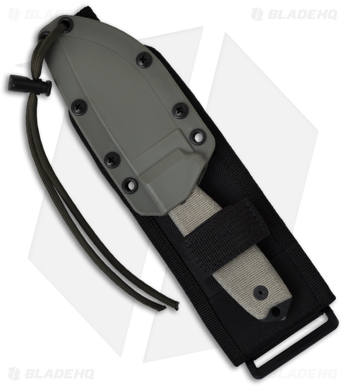 ESEE Knives ESEE-3MIL-P Knife Green Sheath & MOLLE Back (3.88" Black ...