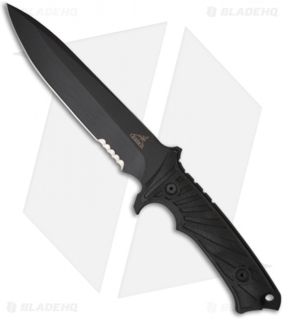 Gerber LHR Fixed Blade Combat Knife (6.87" Black Serr) 30-000183 - Blade HQ