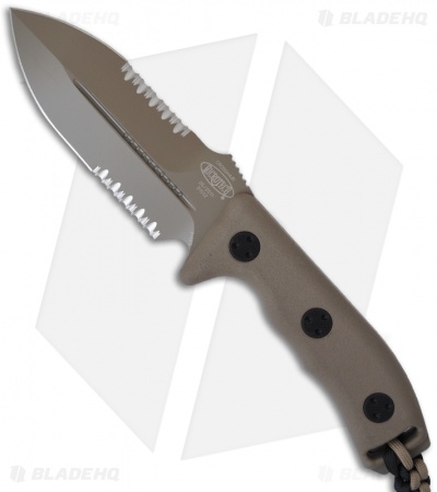 Microtech Crosshair D/E Knife | Tan Serr - Blade HQ