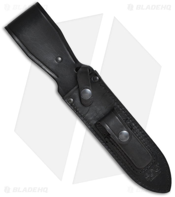 SOG Agency - TiNi Fixed Blade Knife w/ Leather Sheath (Black PLN) AG-02 ...