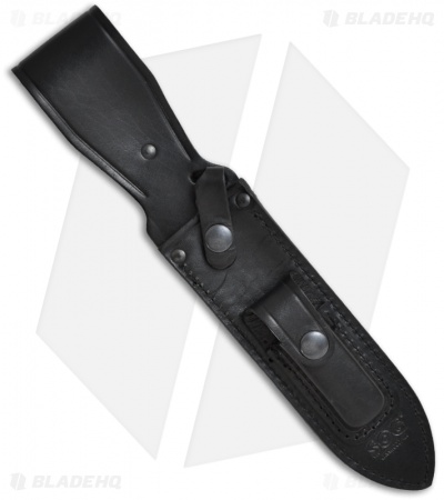 SOG Agency - TiNi Fixed Blade Knife w/ Leather Sheath (Black PLN) AG-02 ...