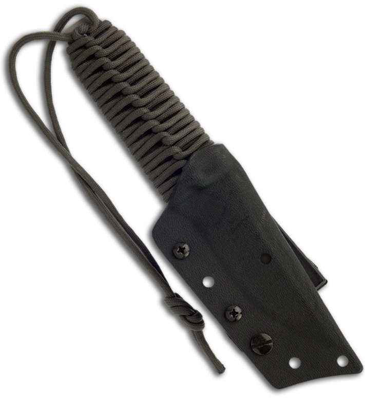 Strider One-Off WQ Small OD Green Cord Wrapped Fixed Blade (3.88" Tiger ...