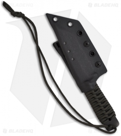 Strider WP-Tanto Knife w/OD Green Cord Wrap (4.25" Tiger Stripe Plain ...