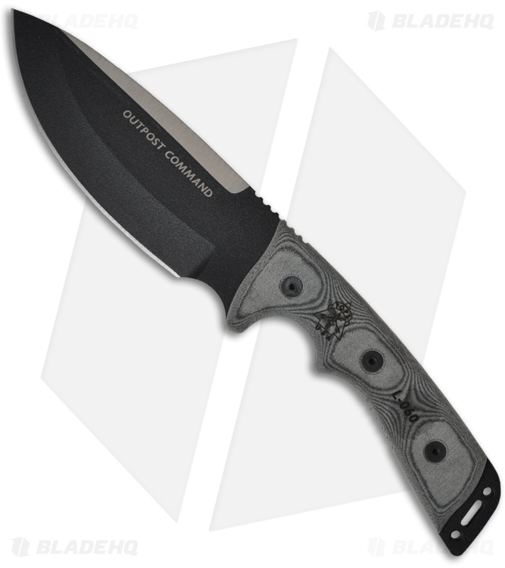 TOPS Knives Outpost Command Fixed Blade Knife w/ Micarta (Black PLN ...