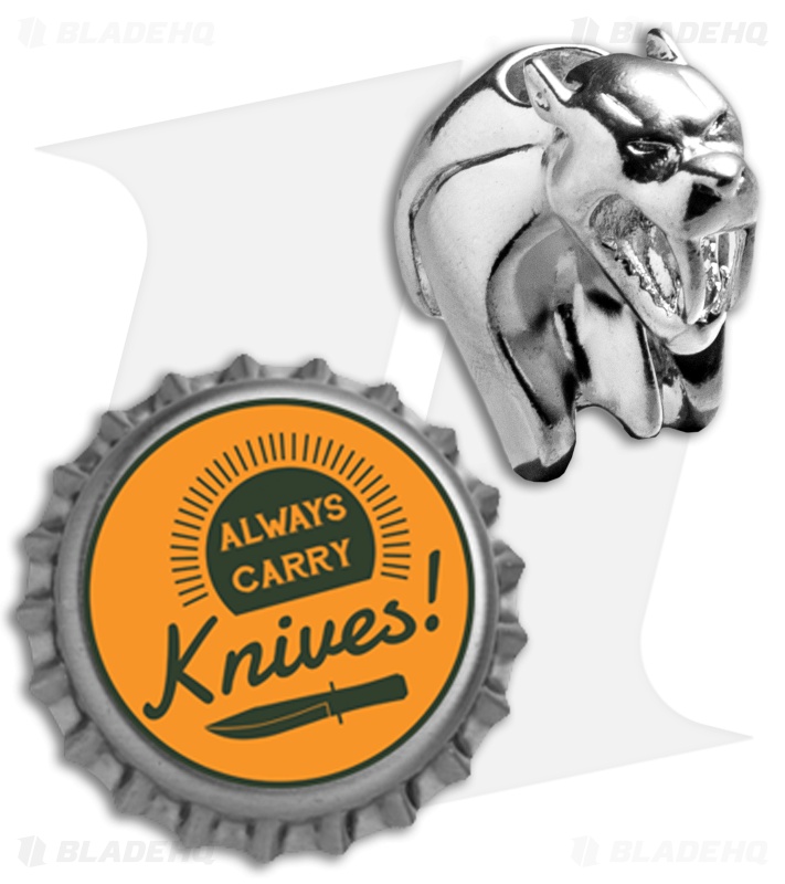 HEAdesigns Sabertooth Lanyard Bead - Silver - Blade HQ