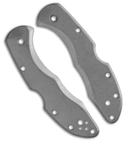 Flytanium Custom Titanium Scales for Spyderco Delica - Stonewash - Blade HQ