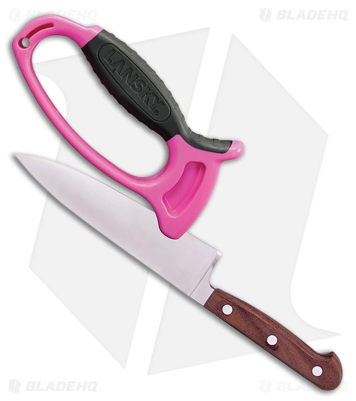 Lansky Deluxe Quick Edge Sharpener Pink Plastic/Black Rubber - Blade HQ