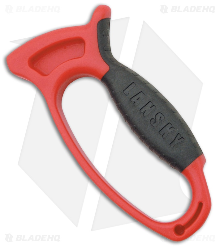 Lansky Deluxe Easy Grip Sharpener Red Plastic/Black Rubber